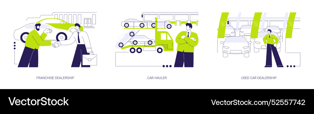 Car dealership company abstract concept Royalty Free Vector