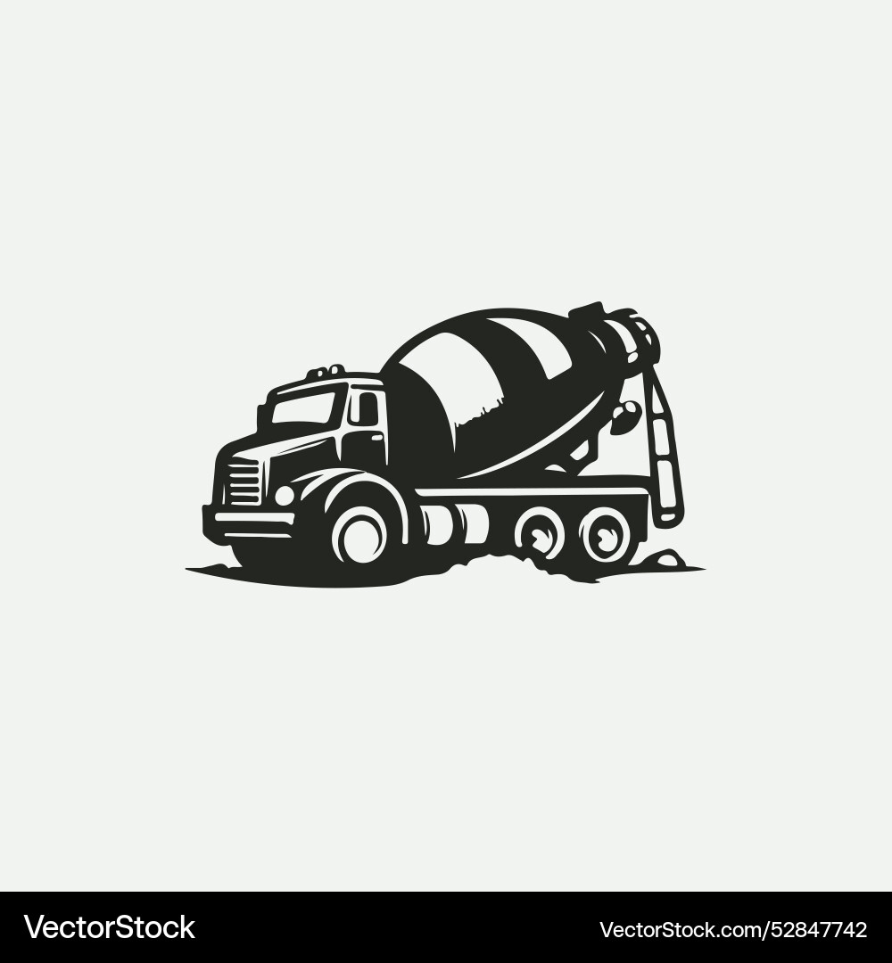 Concrete mixer truck logo Royalty Free Vector Image