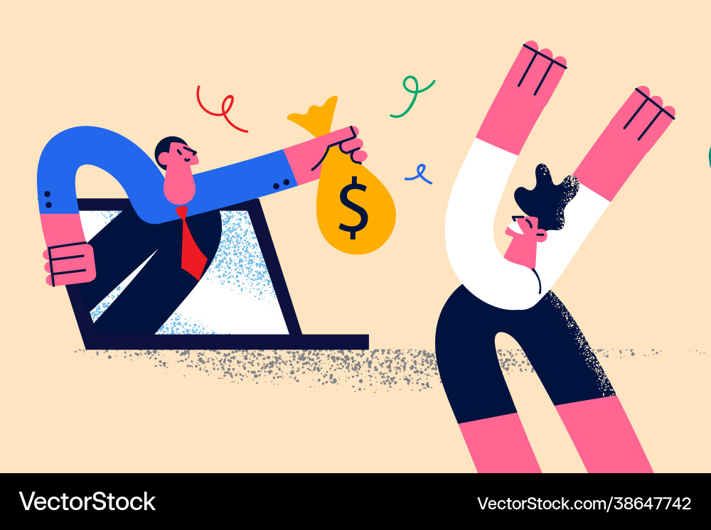 Earning in internet and e-commerce concept Vector Image