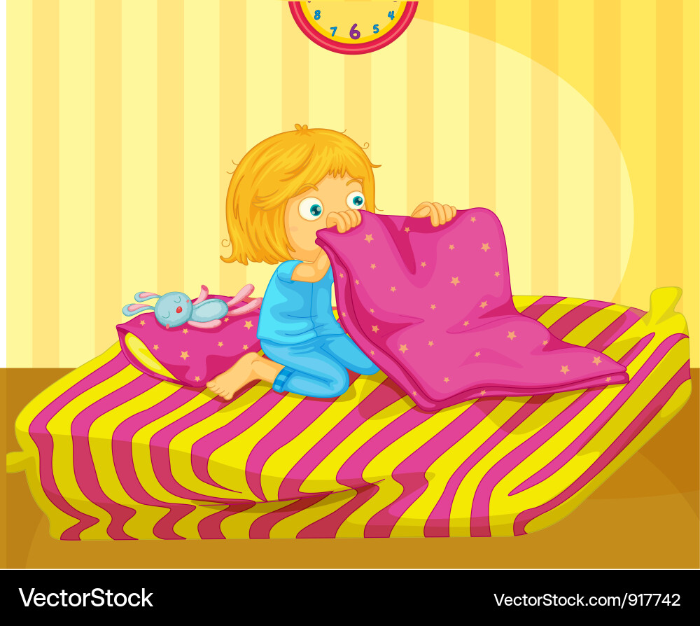 Girl awake Royalty Free Vector Image - VectorStock