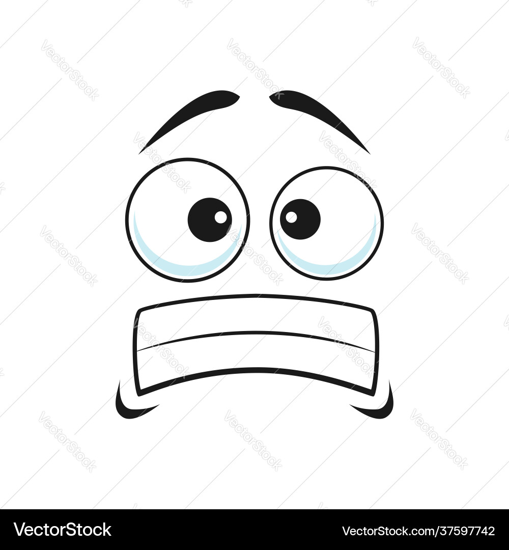 Insecurity emoticon facial expression isolated Vector Image