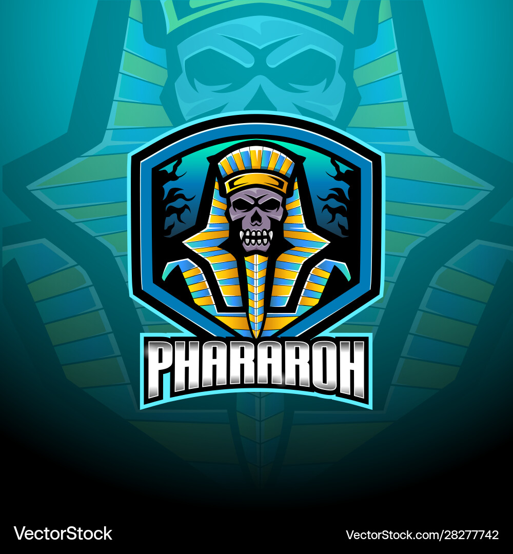 Pharaoh esport mascot logo design Royalty Free Vector Image