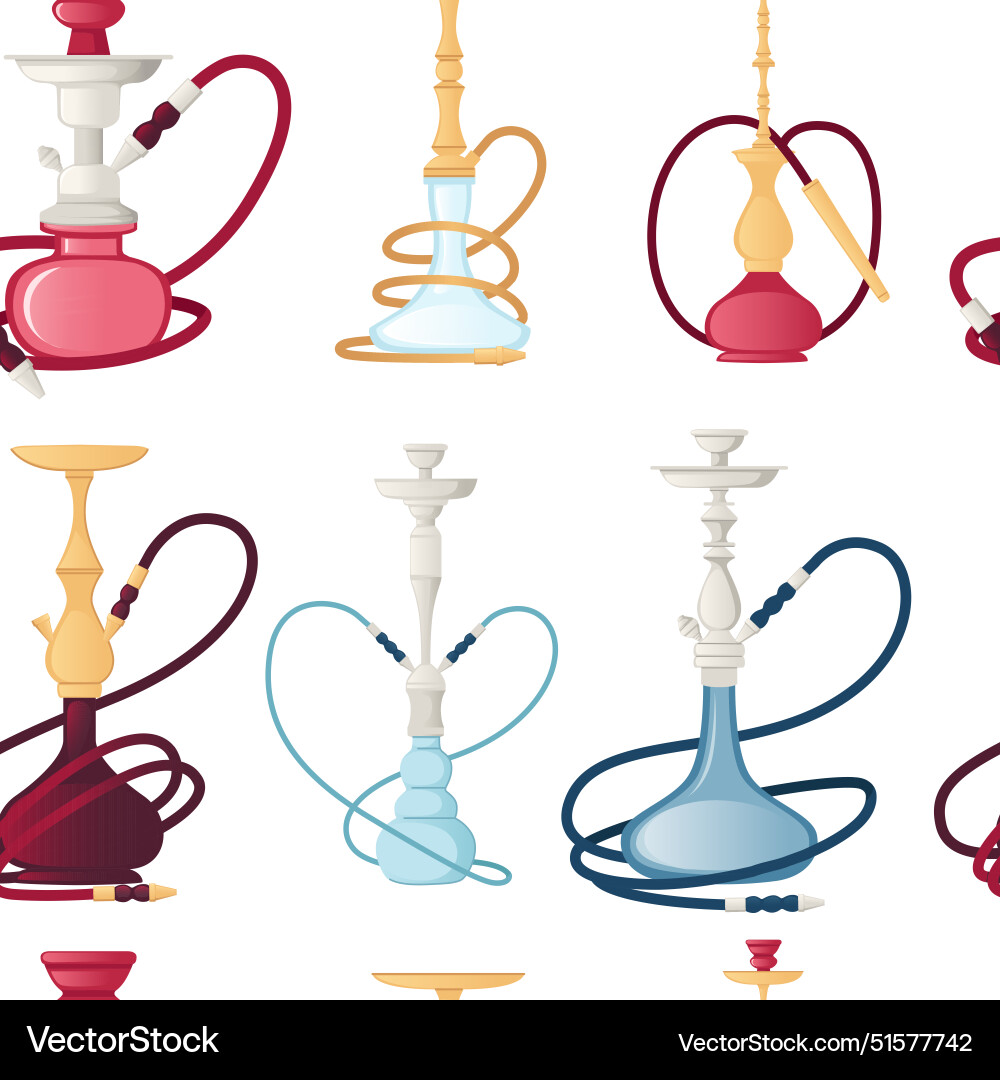 Seamless pattern of modern and classic hookah Vector Image