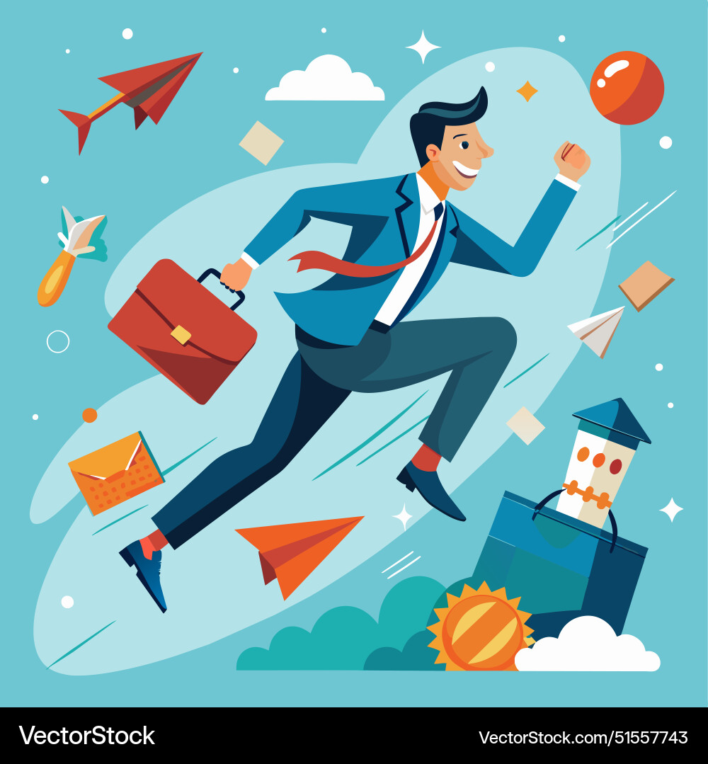 Avoid pitfall adversity and brave to jump pass Vector Image