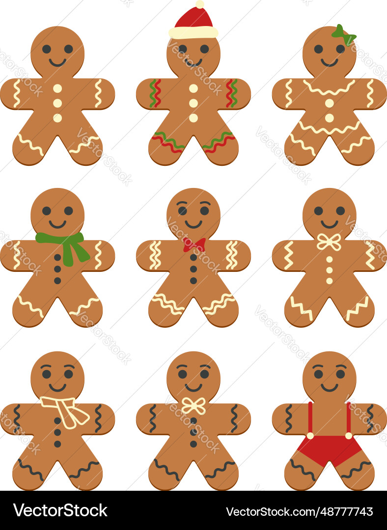 Decorated gingerbread cookie Royalty Free Vector Image