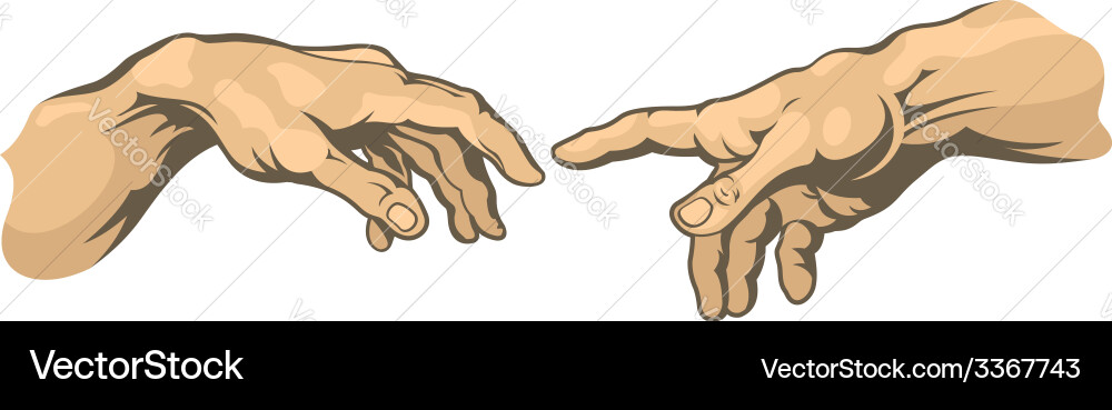 Michelangelo's Creation of Adam Royalty Free Vector Image