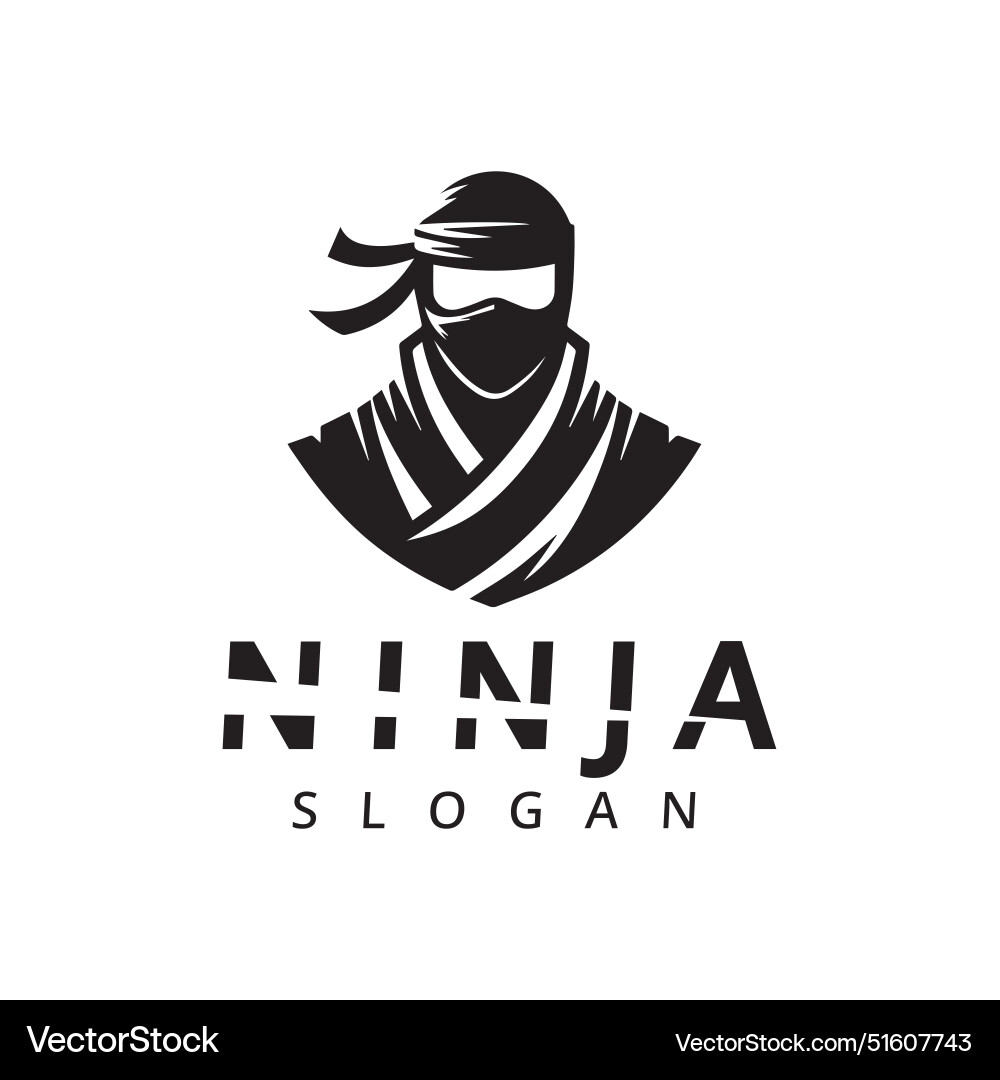 Ninja warrior logo simple black icon design Vector Image