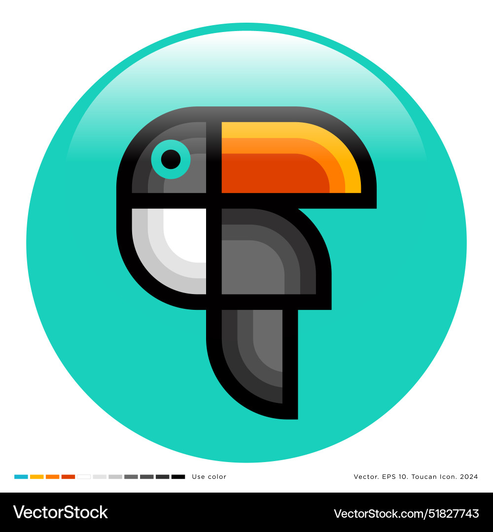 Toucan flat geometric tropical bird Royalty Free Vector