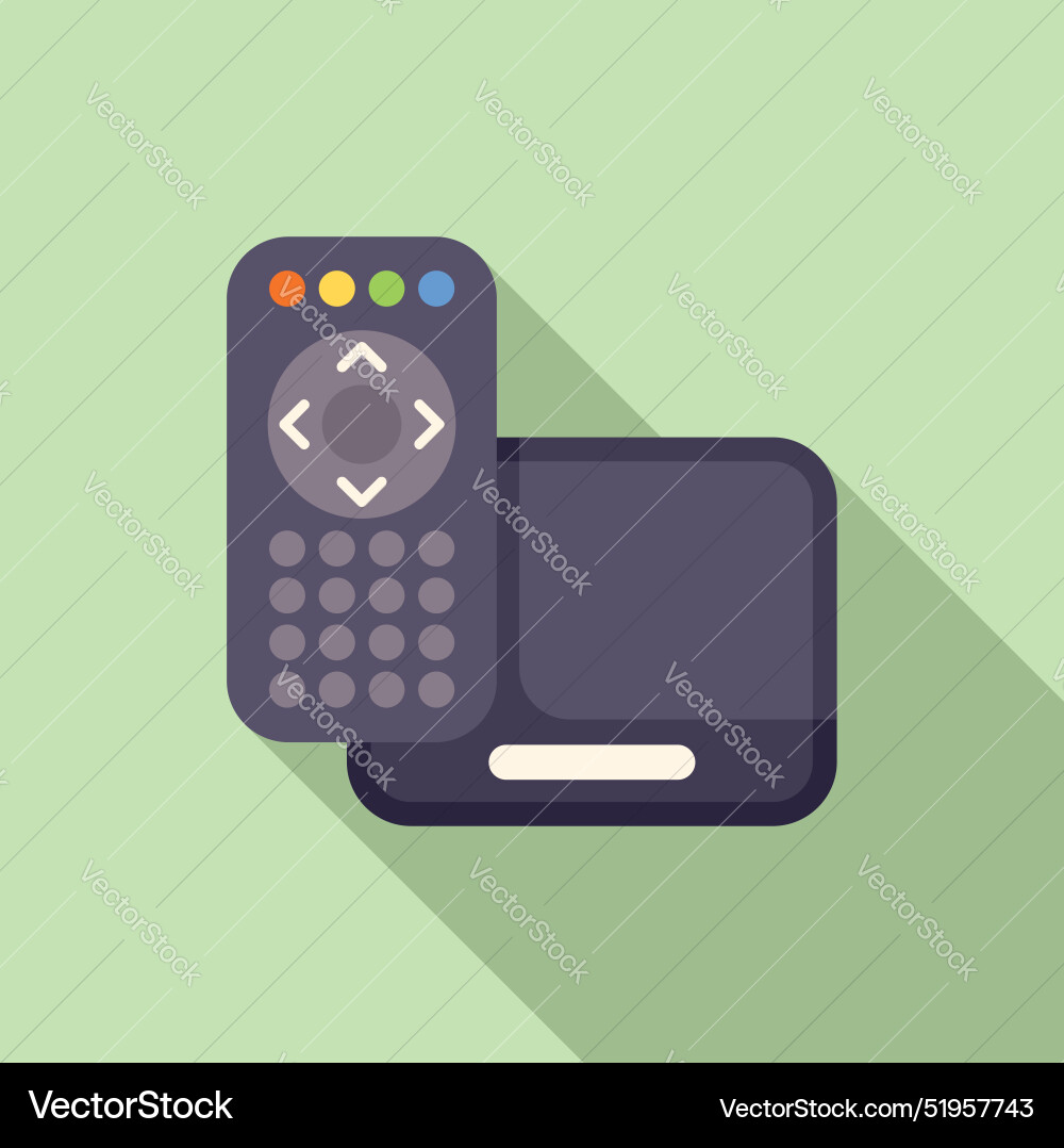 Tv set top box receiver and remote control Vector Image