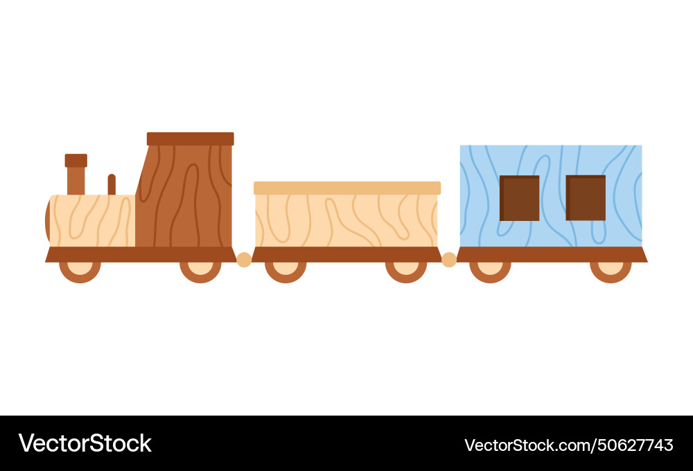 Wooden train toy Royalty Free Vector Image - VectorStock