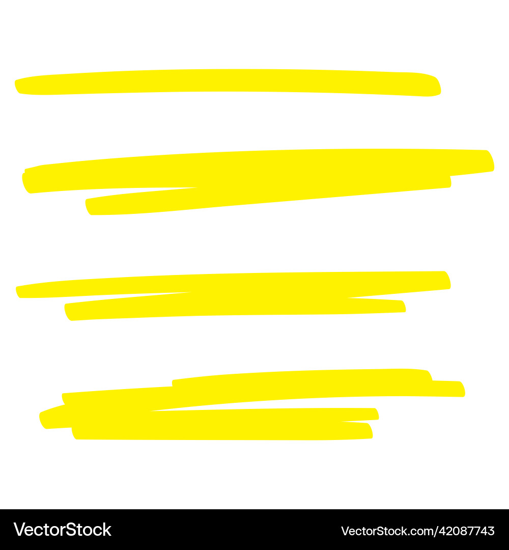 Yellow Highlighter Strokes Royalty Free Vector Image