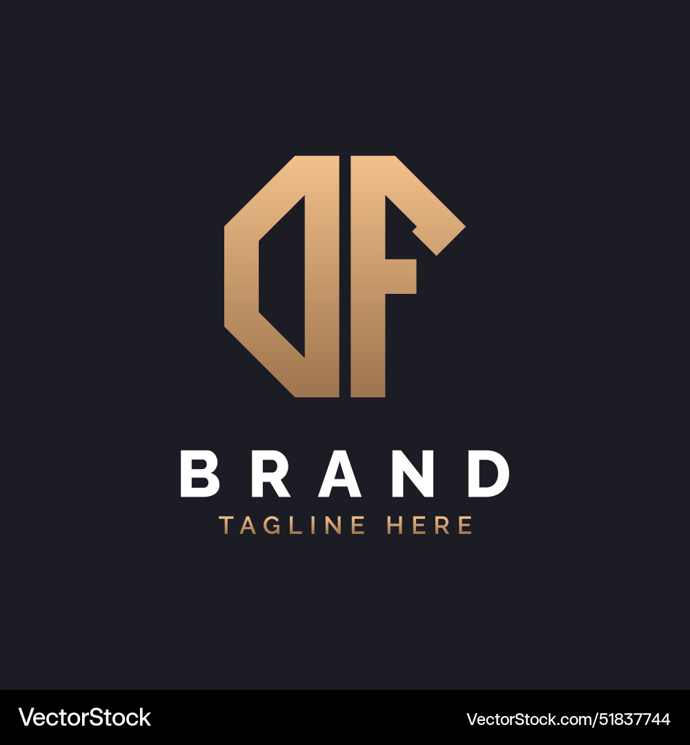 Df logo design modern minimal elegant and luxury Vector Image