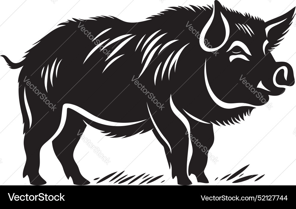 Feral ferocity iconic boar design tusker thunder Vector Image