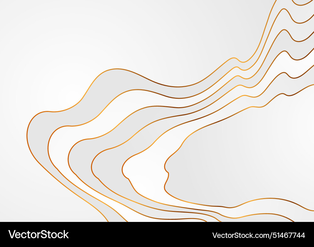 Golden curved wavy lines abstract geometric Vector Image