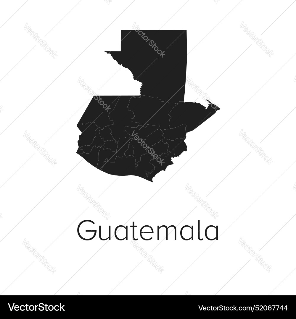 Guatemala map - silhouette outline guatemala Vector Image
