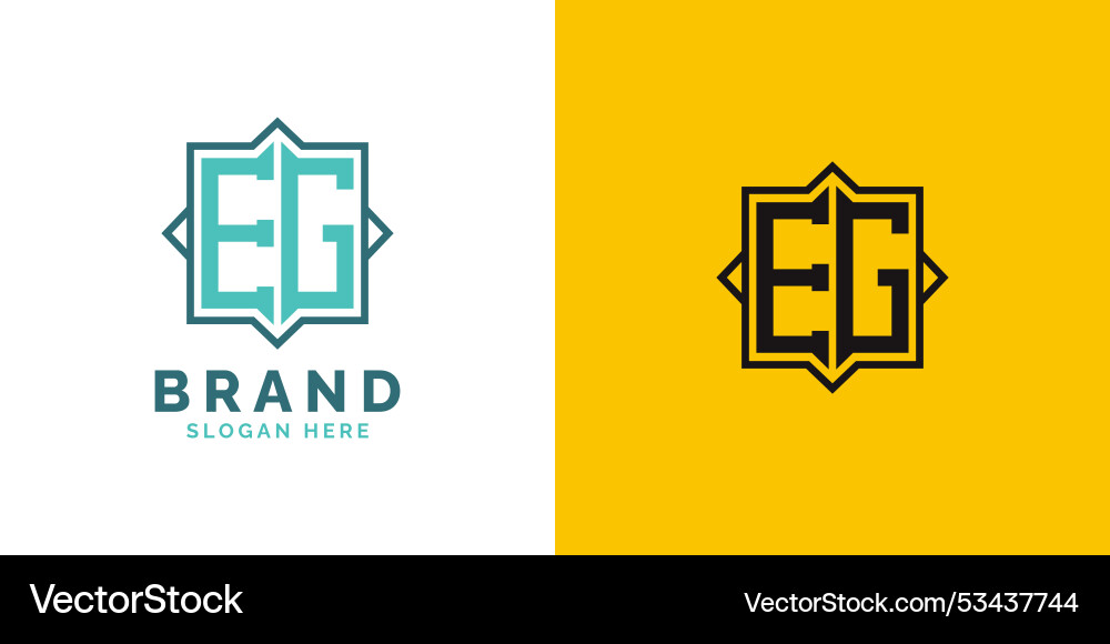 Modern eg monogram logo design initial letter eg Vector Image