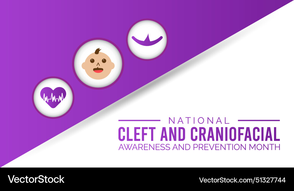 National cleft and craniofacial awareness Vector Image