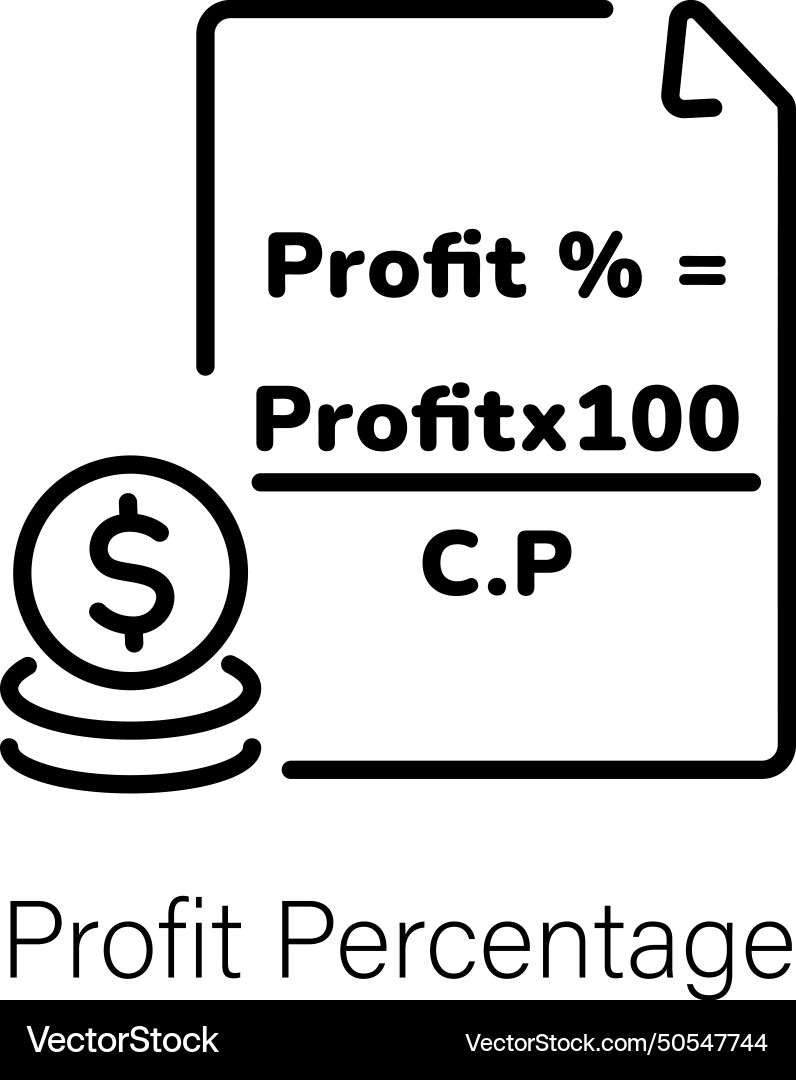 Profit percentage Royalty Free Vector Image - VectorStock