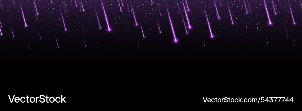 Purple meteor rain shooting stars background Vector Image