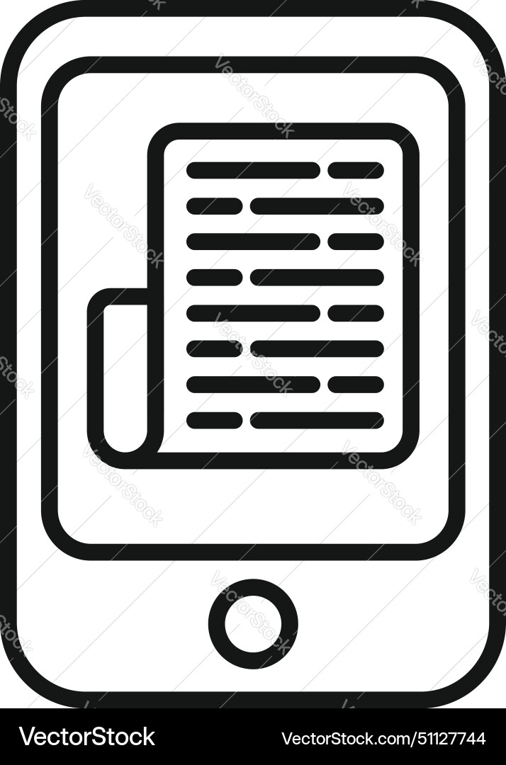 Reading on ebook media icon outline read Vector Image