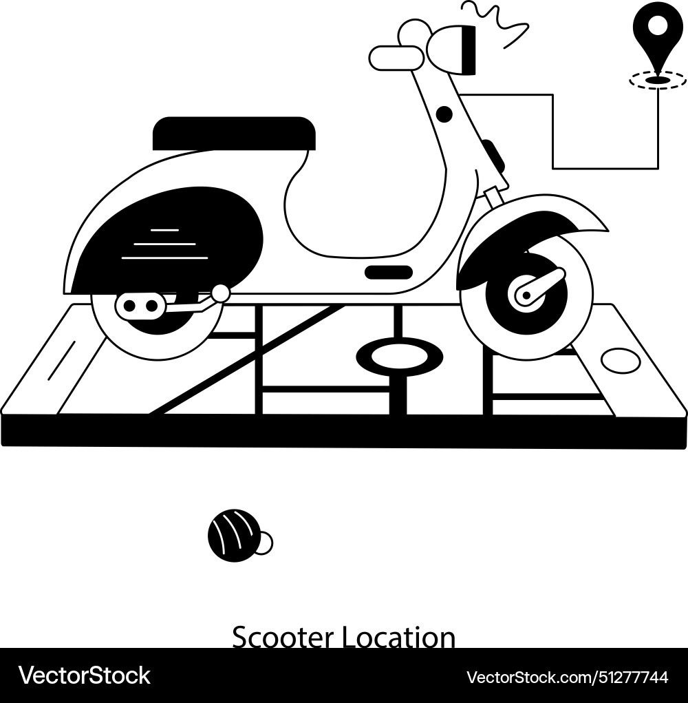Scooter location Royalty Free Vector Image - VectorStock
