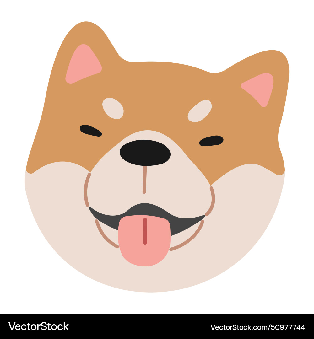Shiba inu head 1 Royalty Free Vector Image - VectorStock