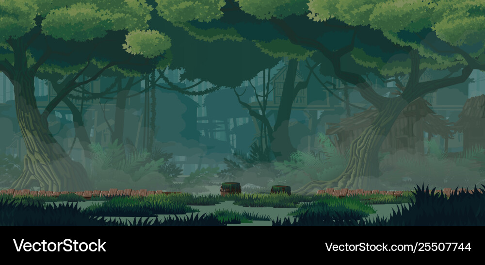 Swamp City Ruins Royalty Free Vector Image - VectorStock