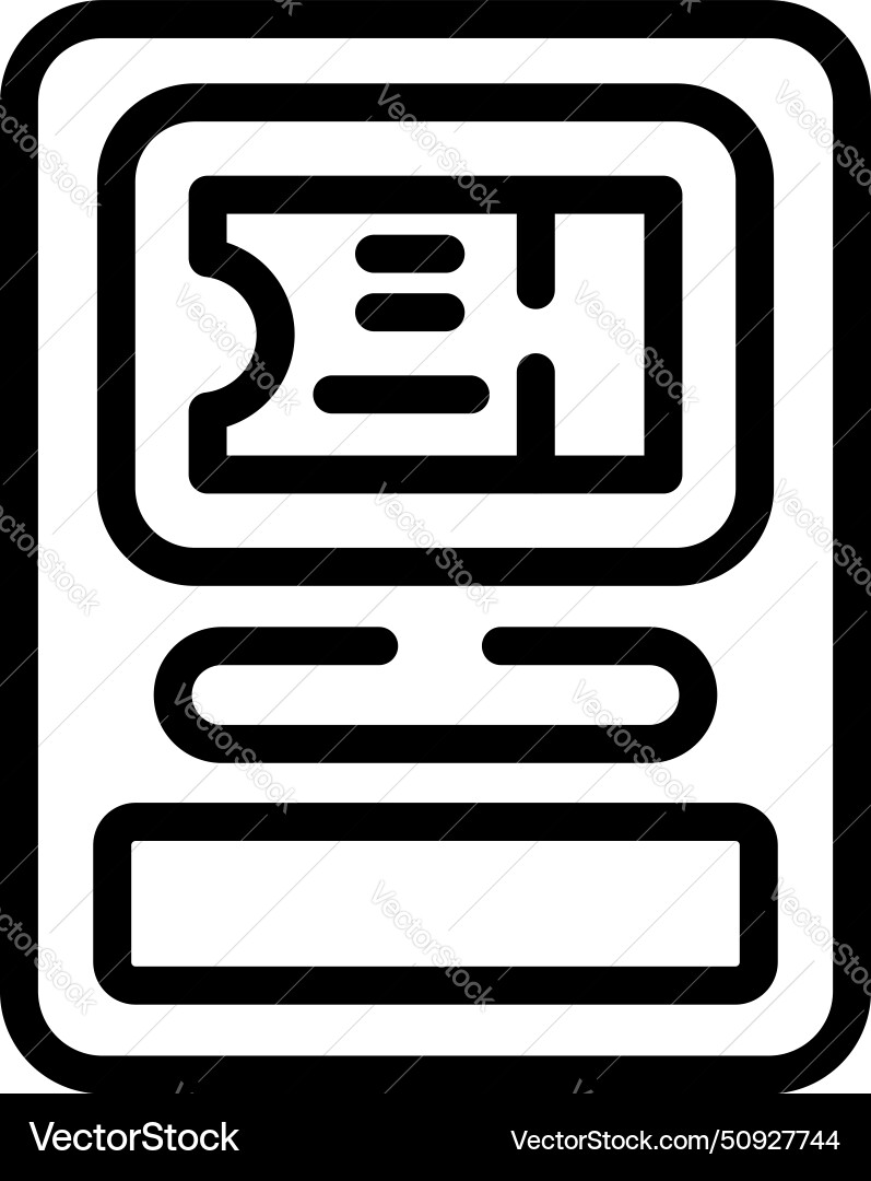 Ticket dispenser icon outline purchase Royalty Free Vector