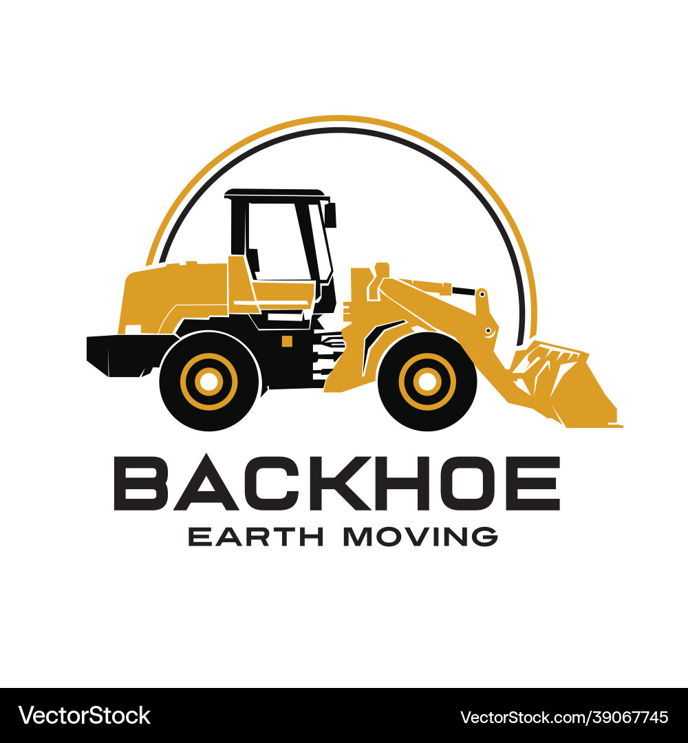 Backhoe Logo Design Lizenzfreies Vektorbild - VectorStock