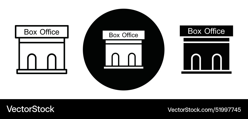Box office outline icon collection or set Vector Image