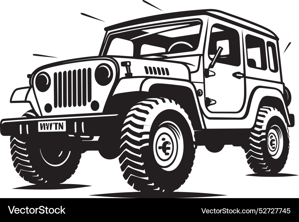 Jeepster commando retro style modern adventure Vector Image