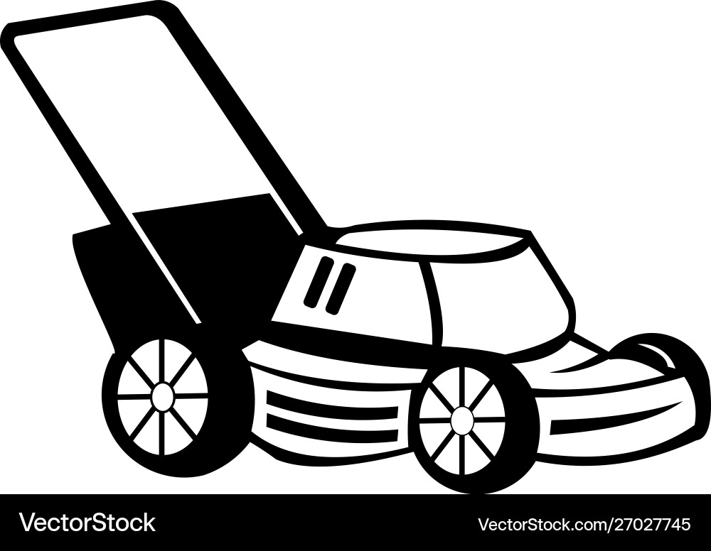 Lawn mower isolated simple element Royalty Free Vector Image