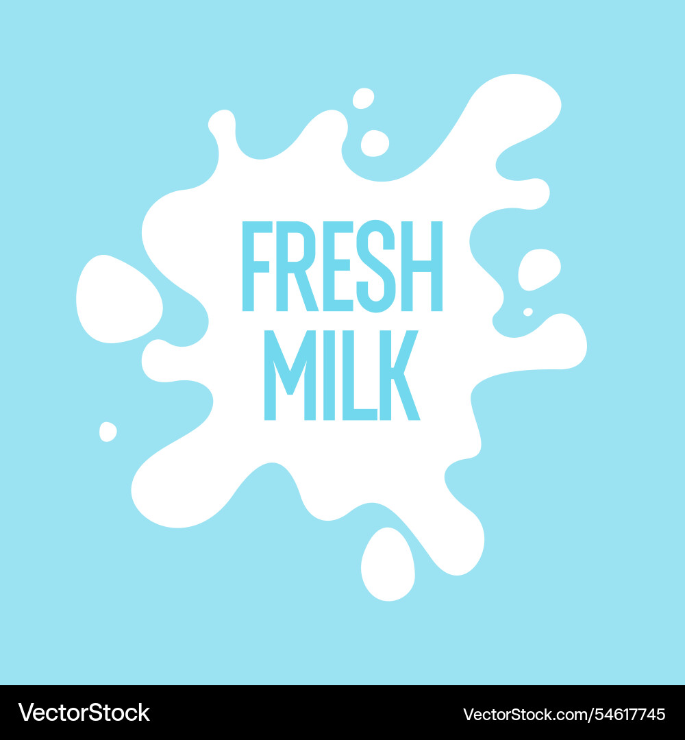Modern poster fresh milk with splashes Royalty Free Vector