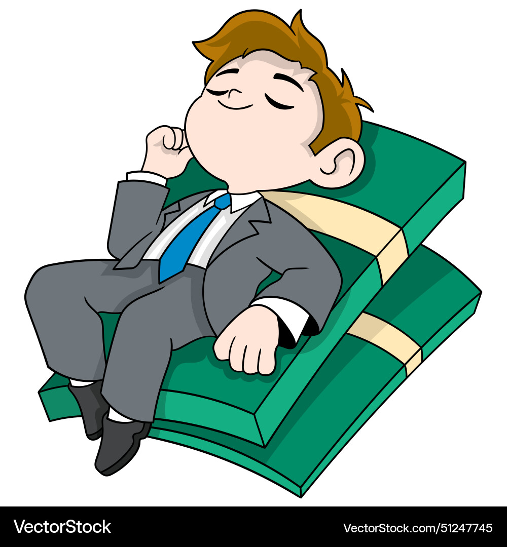 Relaxing work while lying down can produce Vector Image