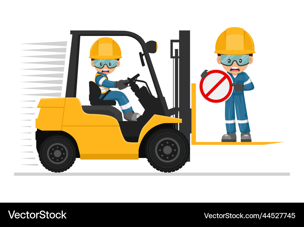 Transporting people on the forklift is prohibited Vector Image