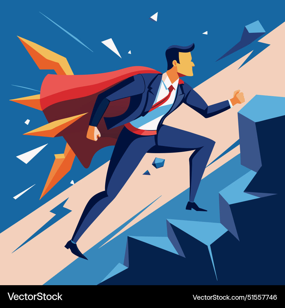 Breakthrough business barrier overcome difficulty Vector Image