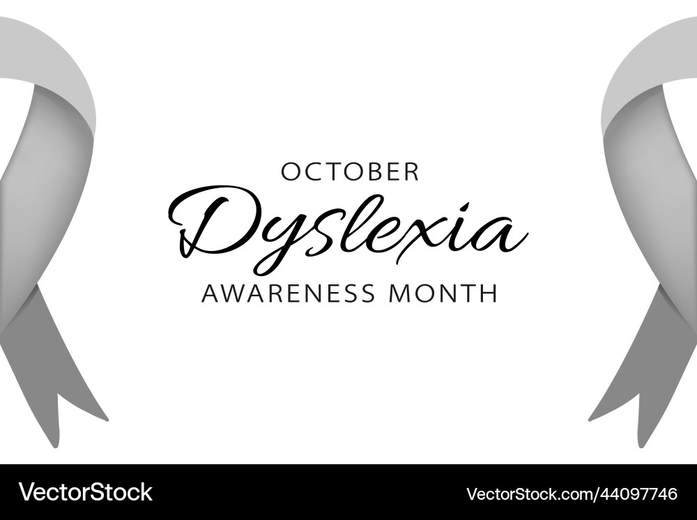 Dyslexia awareness month october banner Royalty Free Vector