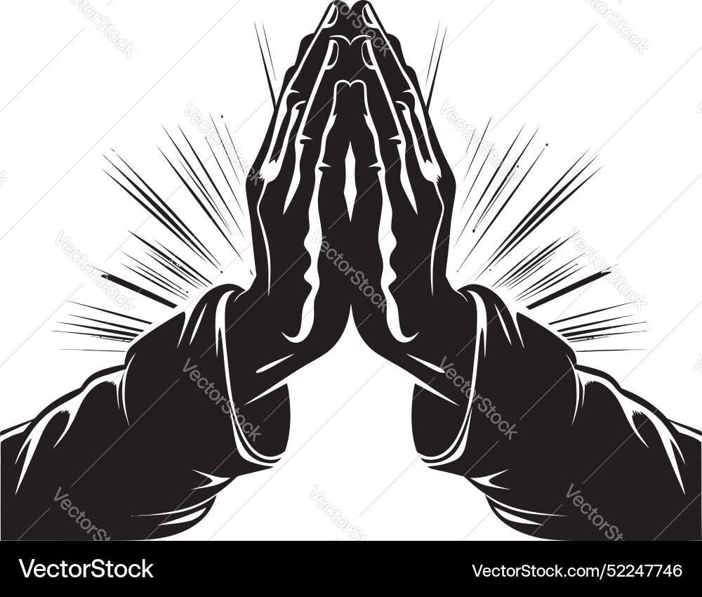 Harmony in prayer praying hands logo 80 words Vector Image