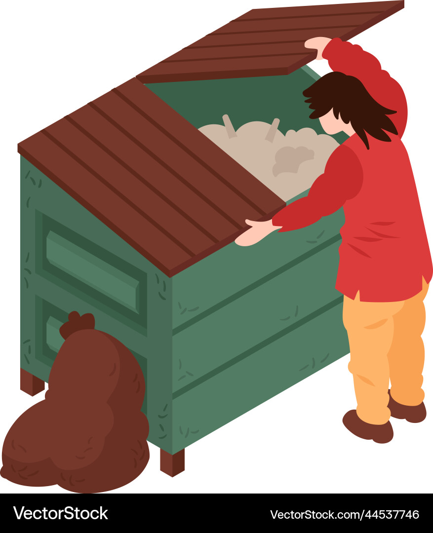 Homeless Person Digging in Trash Royalty Free Vector Image