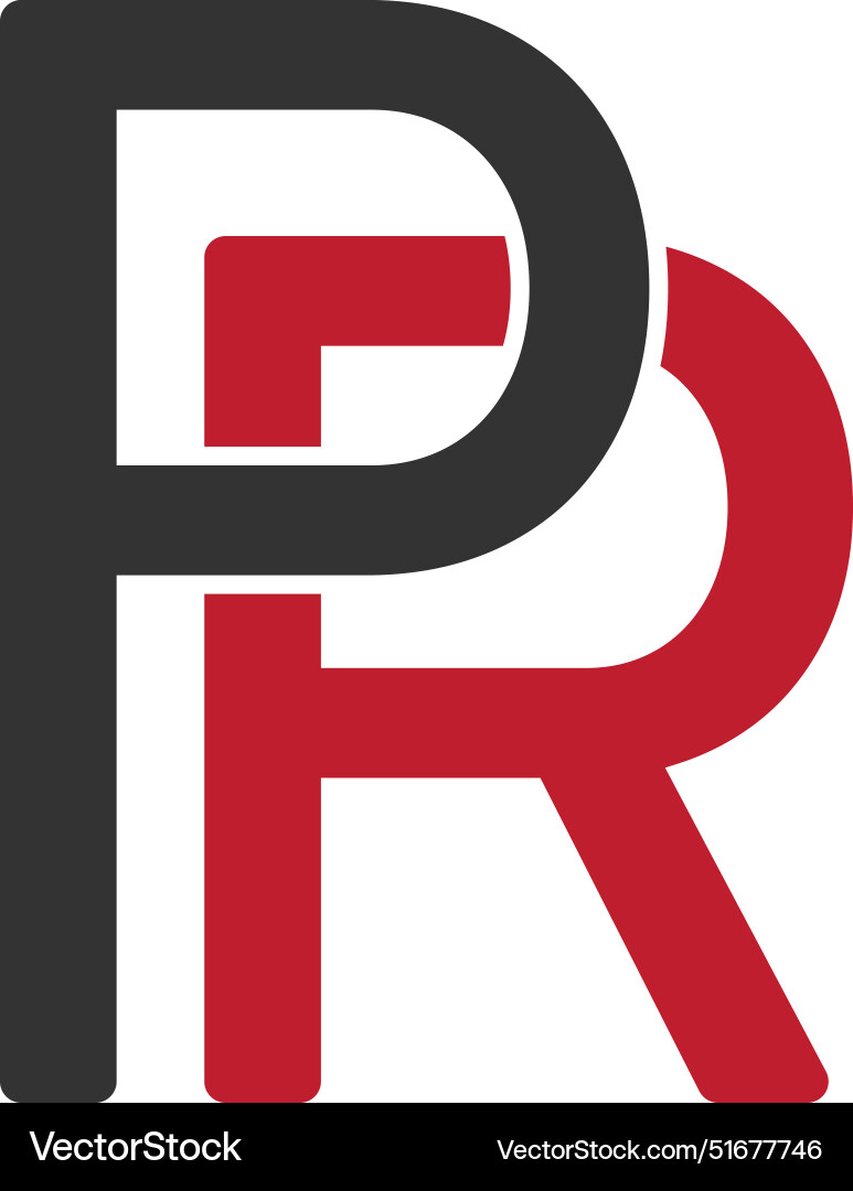 Initials pr logo design rp Royalty Free Vector Image