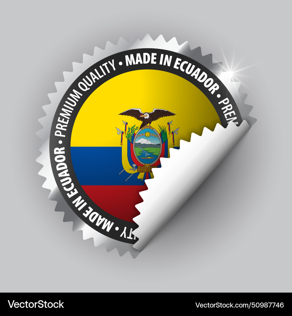 Made in ecuador graphic and label Royalty Free Vector Image