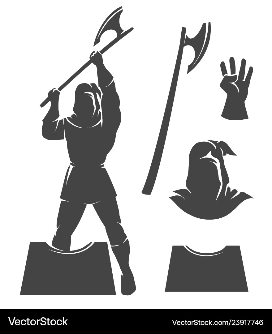 Medieval executioner emblem Royalty Free Vector Image