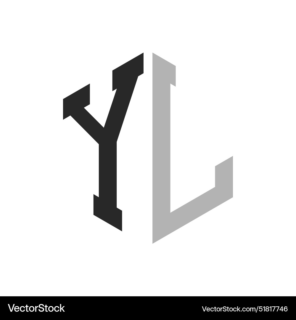 Modern unique hexagon letter yl logo design Vector Image
