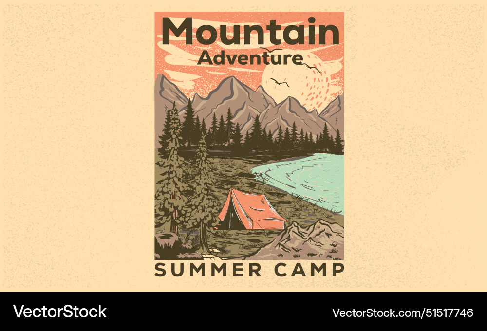 Mountain camping Royalty Free Vector Image - VectorStock