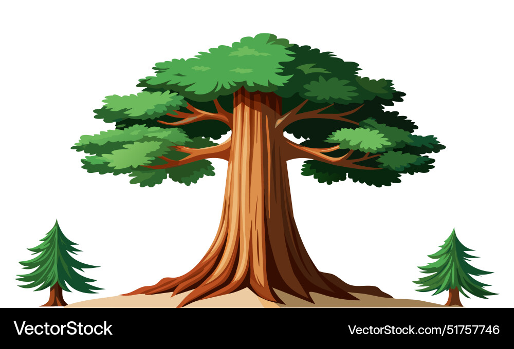 Sequoia tree isolated flat on white background Vector Image