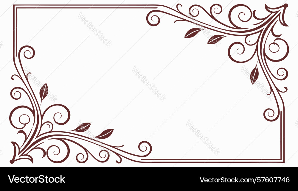 Simple floral vine corner border decorative Vector Image