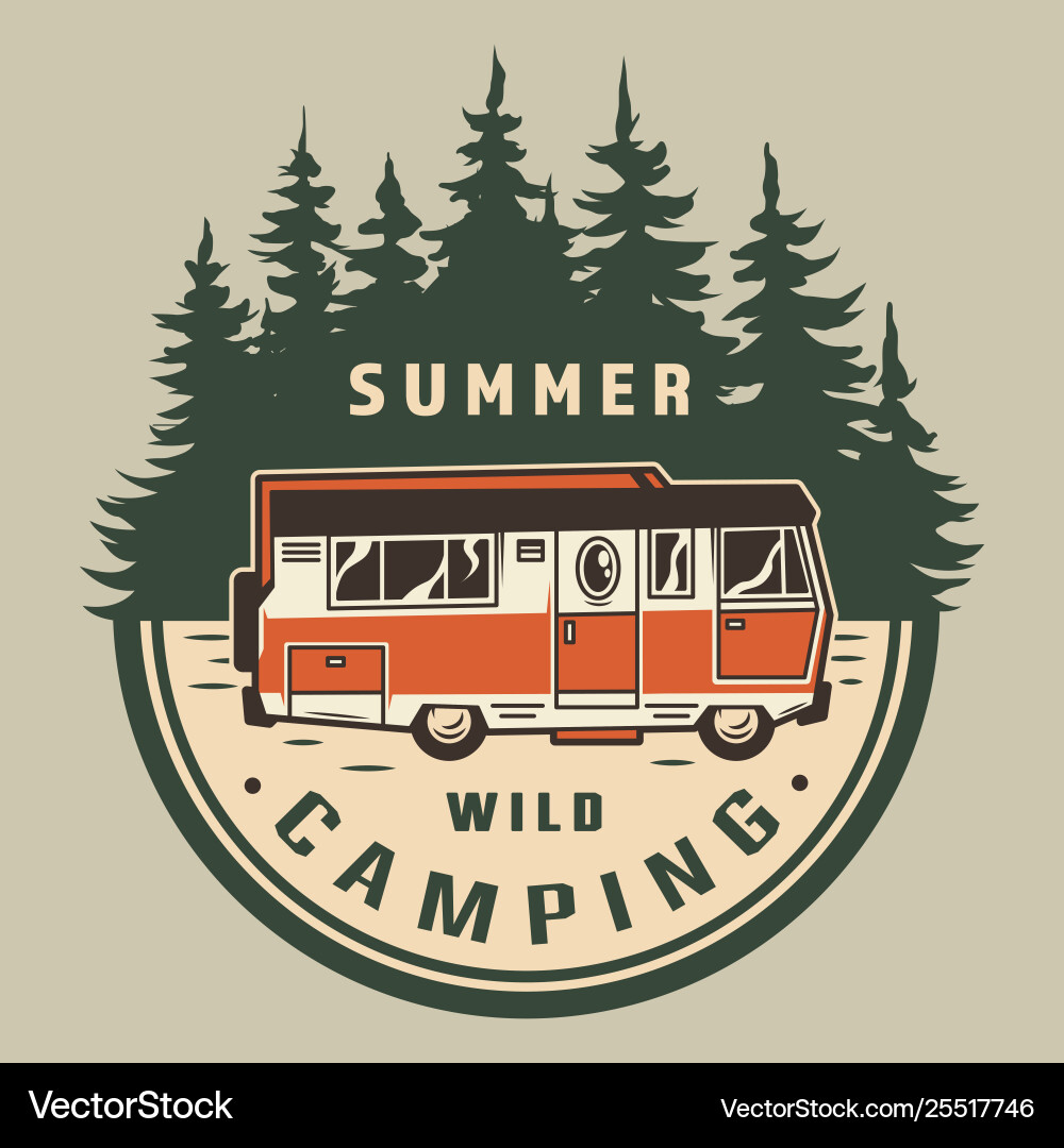 Vintage Summer Road Trip Logo Royalty Free Vector Image