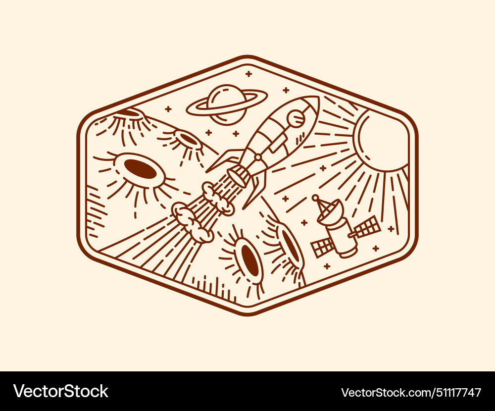 Beautiful nature line art template Royalty Free Vector Image