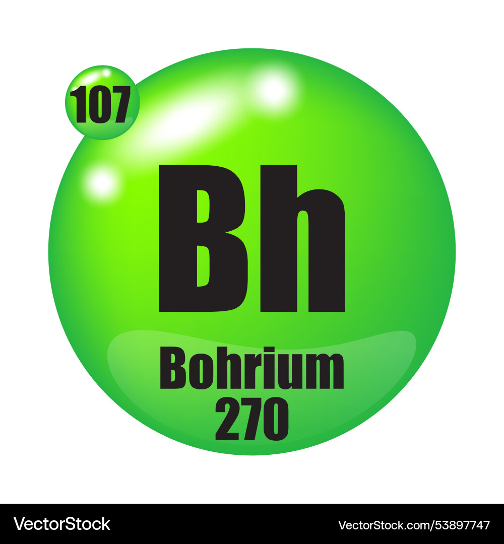 Bohrium icon bh chemical element atomic number Vector Image