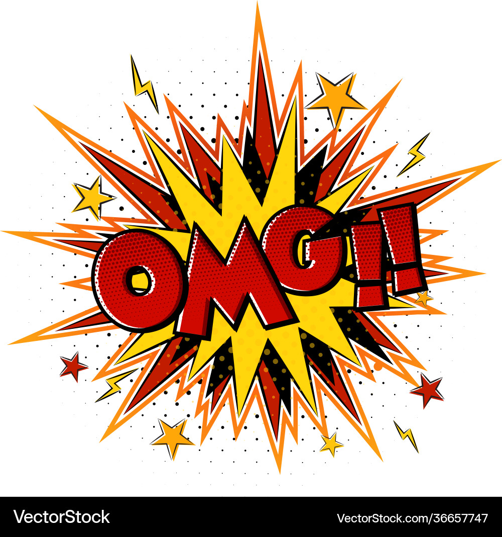 Comic speech bubble with omg text Royalty Free Vector Image